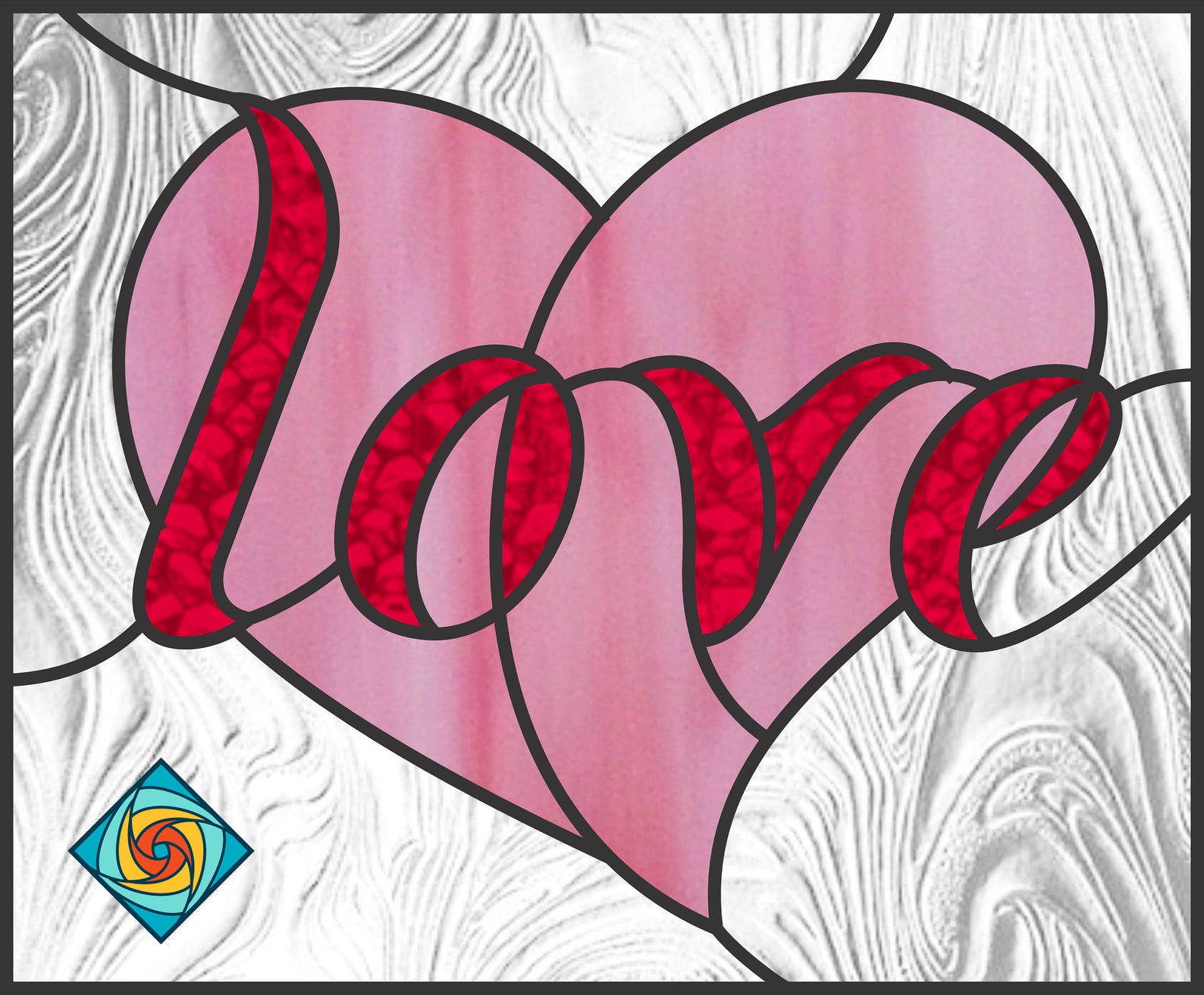Heart Stained Glass Pattern: Valentine's Day Beginner Project (PDF) - Etsy