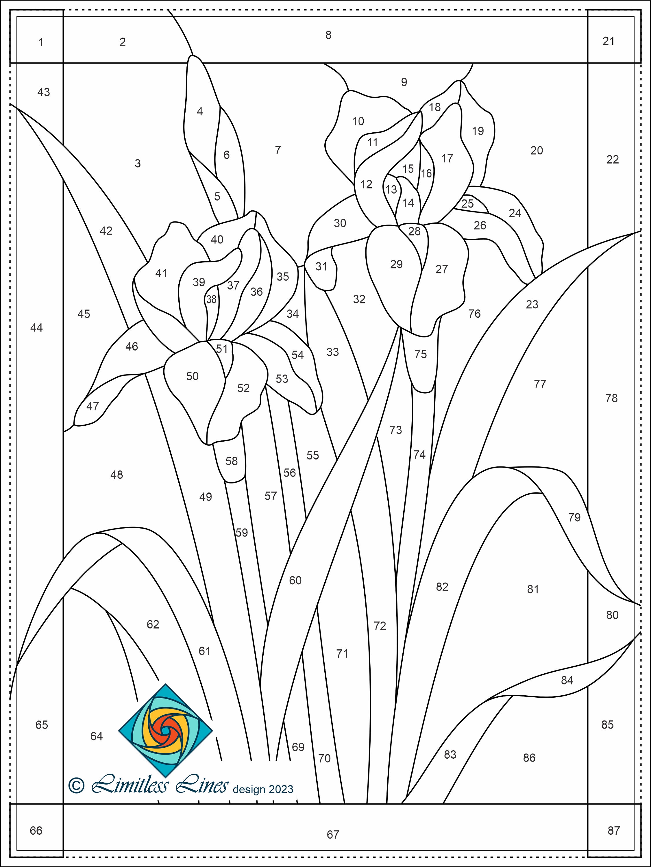 Iris Stained Glass Pattern .PDF Digital Instant Download Advance Level ...