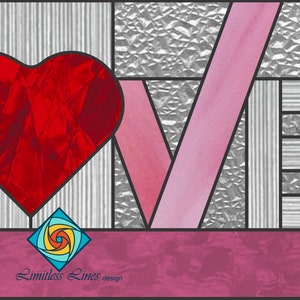 Love Stained Glass Pattern for Beginners - Digital File for Instant ...