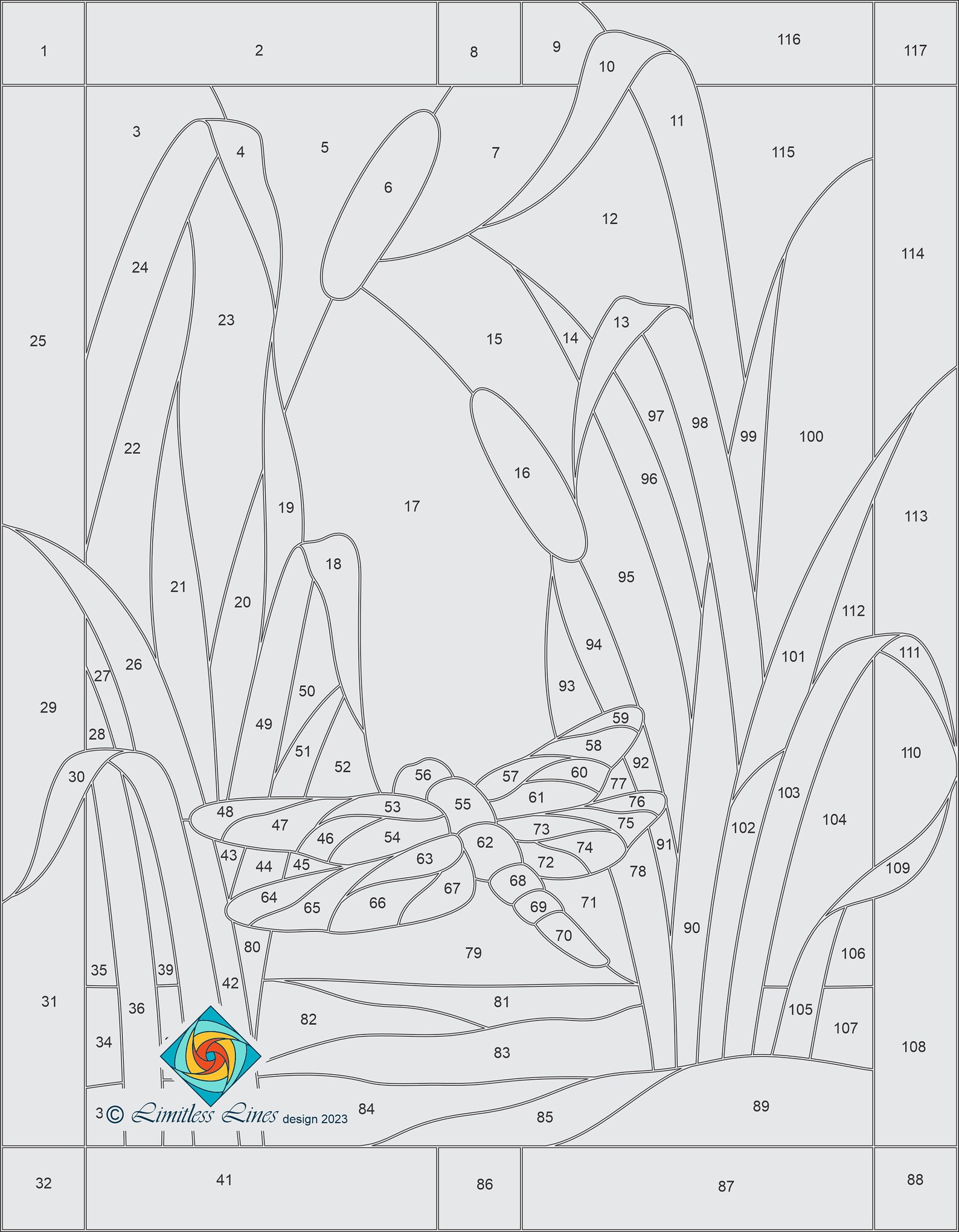 Dragonfly Stained Glass Pattern, PDF Digital Download, Insect Landscape ...
