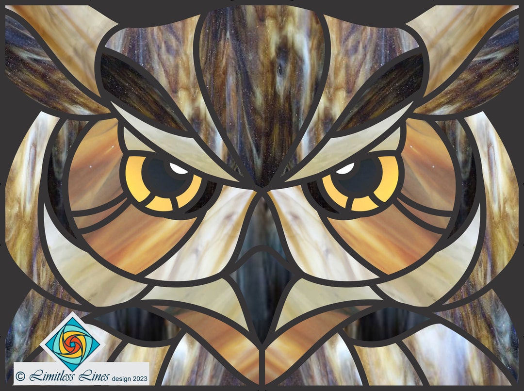 Owl Stained Glass Pattern - PDF File for Instant Download ...