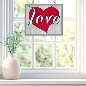 Heart Valentines Stained Glass Pattern - Beginners Level - Digital PDF ...