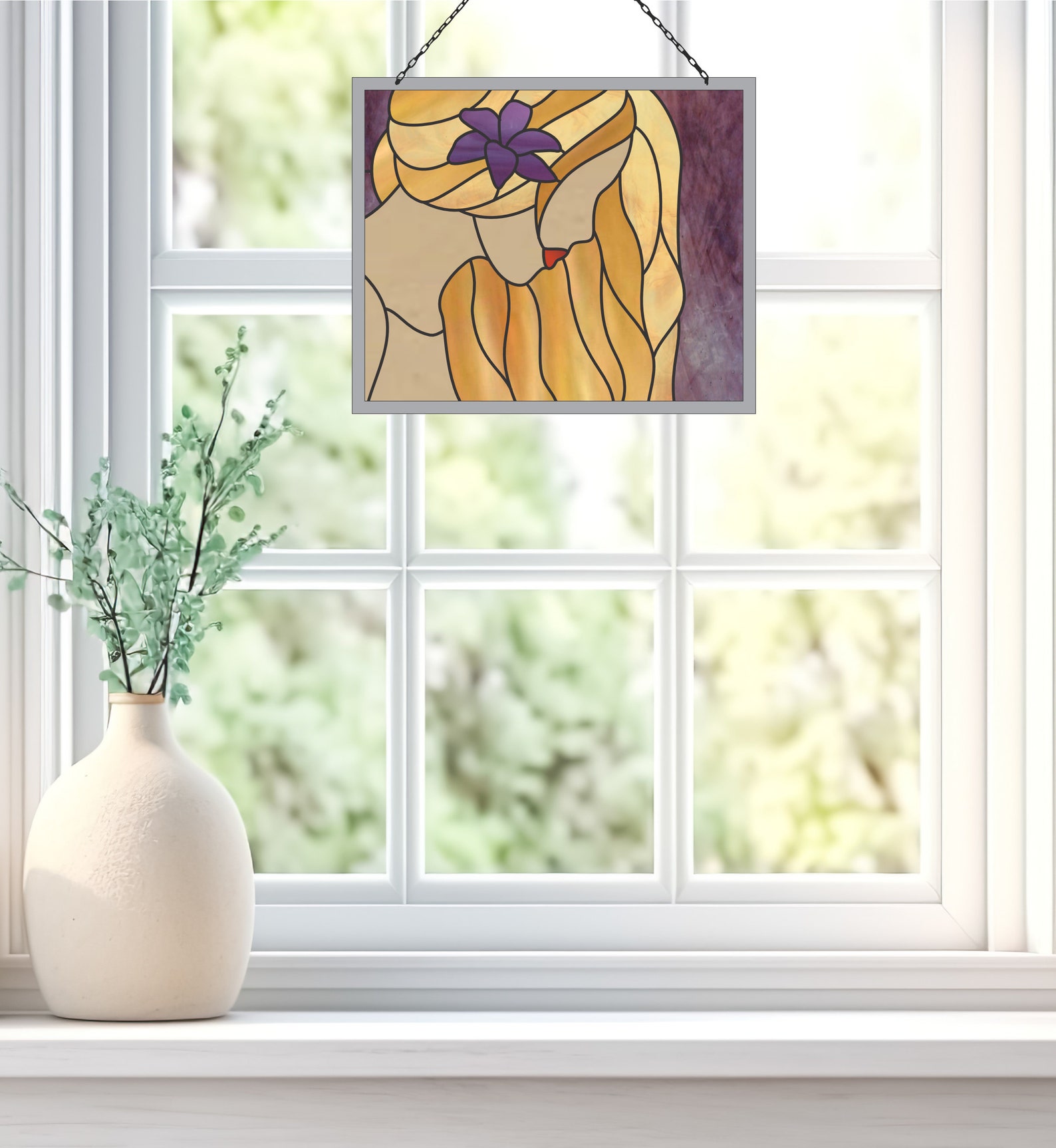 Small Woman Stained Glass Pattern PDF File for Beginners Skill Level ...