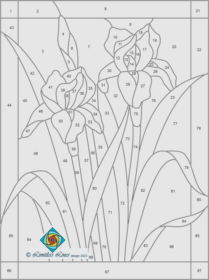 Iris Stained Glass Pattern .PDF Digital Instant Download Advance Level ...