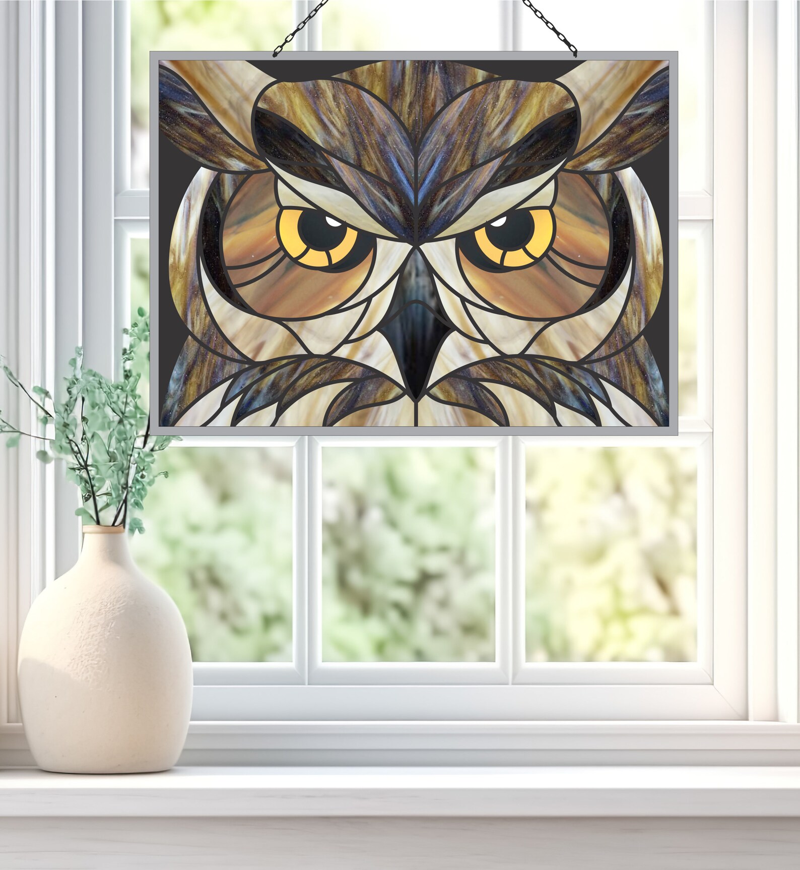 Stained Glass Bird Owl Head Pattern .PDF Advanced Level Digital Instant ...