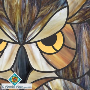 Owl Head Stained Glass Pattern .PDF Easy Digital Instant Download for ...