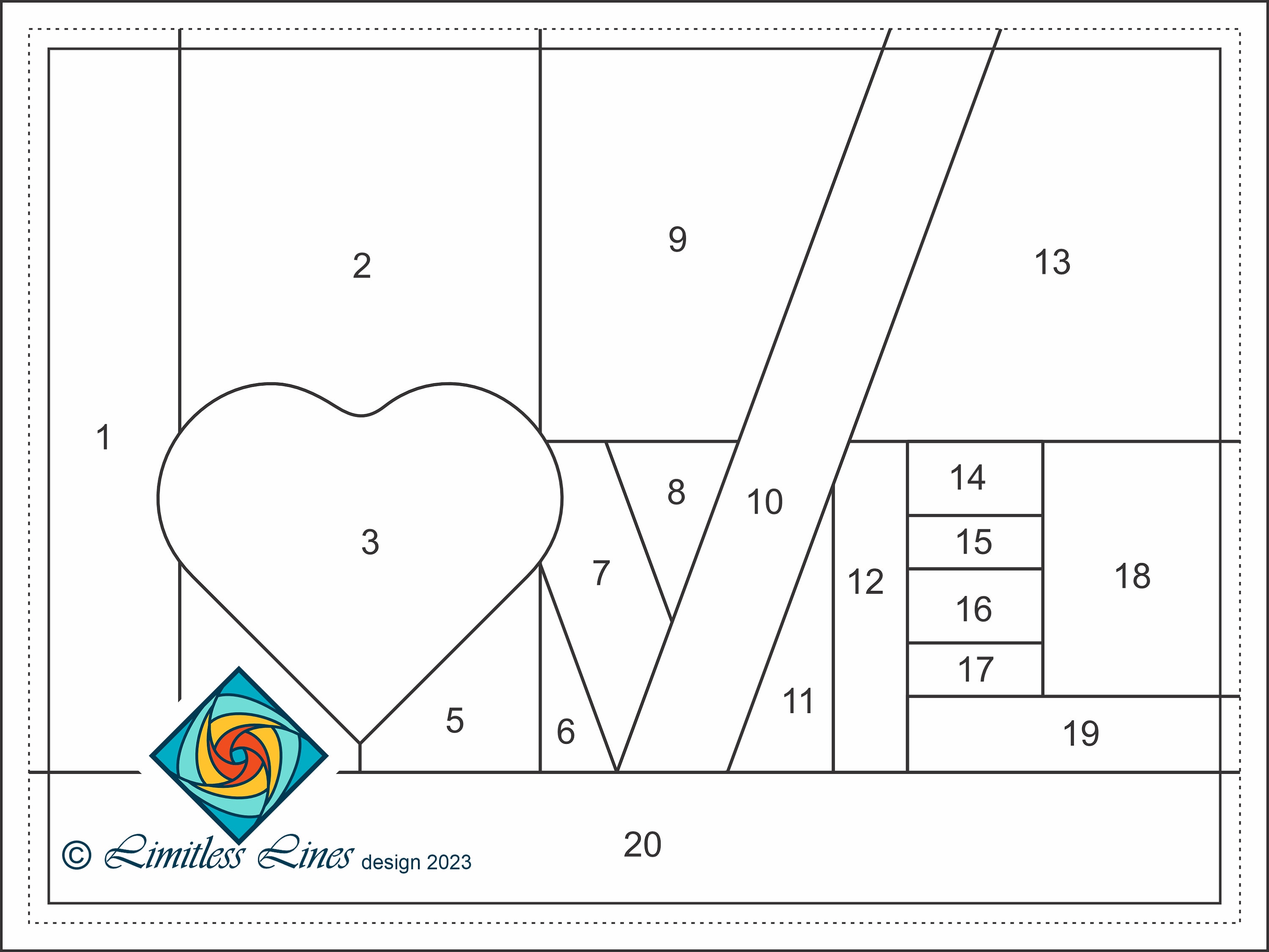 Love Geometric Stained Glass Pattern for Beginners Digital File for ...