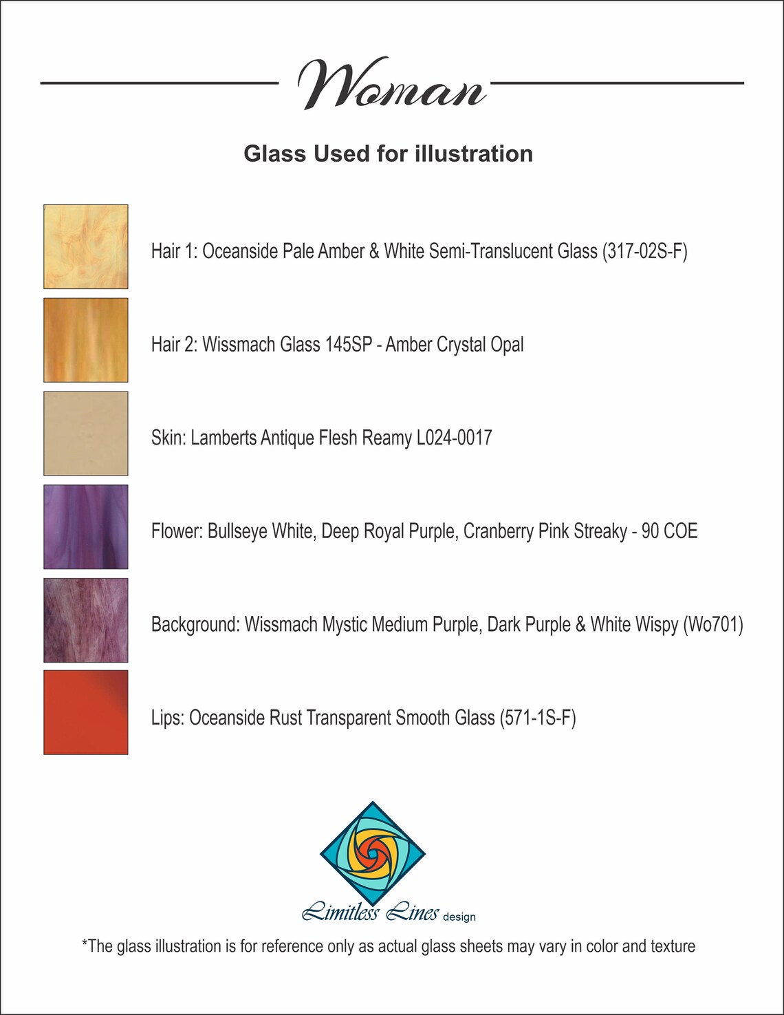 Small Woman Stained Glass Pattern PDF File for Beginners Skill Level ...