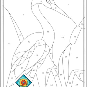 Stained Glass Pattern Grey Heron .PDF File to Download - Beginners ...