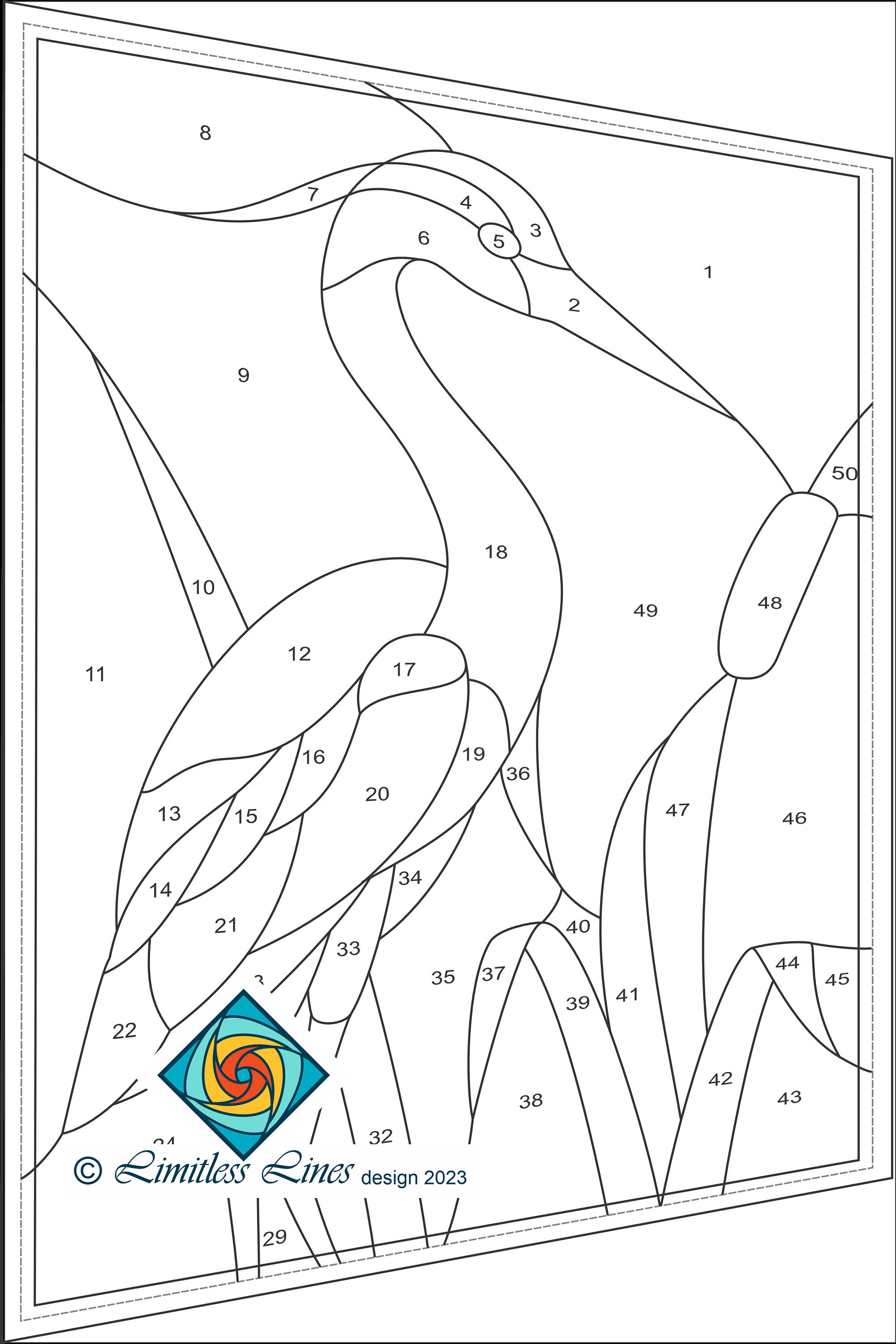 Stained Glass Pattern Grey Heron .PDF File to Download - Beginners ...
