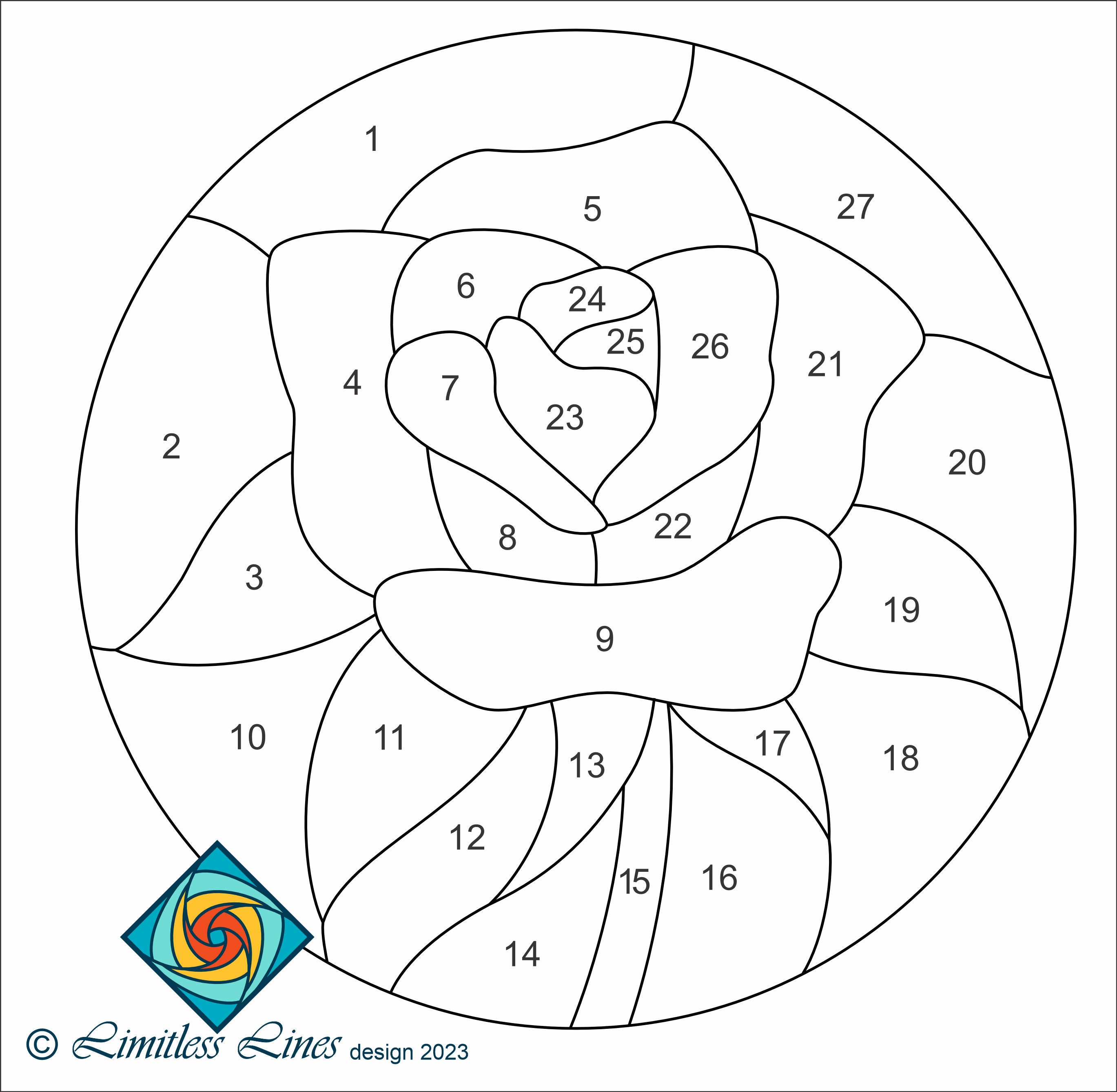 Rose Stained Glass Pattern Digital PDF File for Instant Download ...