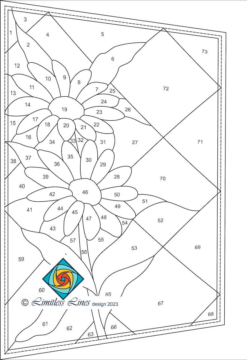 Daisy Stained Glass Pattern Intermedium. Digital PDF File for Instant ...