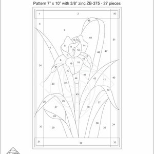 Iris Stained Glass Pattern .PDF Digital Instant Download Intermediate ...