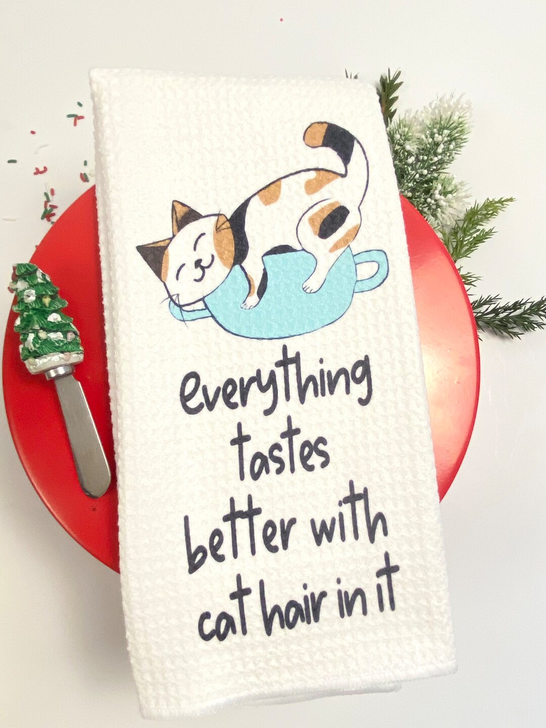 Cat Kitchen Towel. Cat Kitchen Decor. Kitty Kitchen Tea Towel. - Etsy