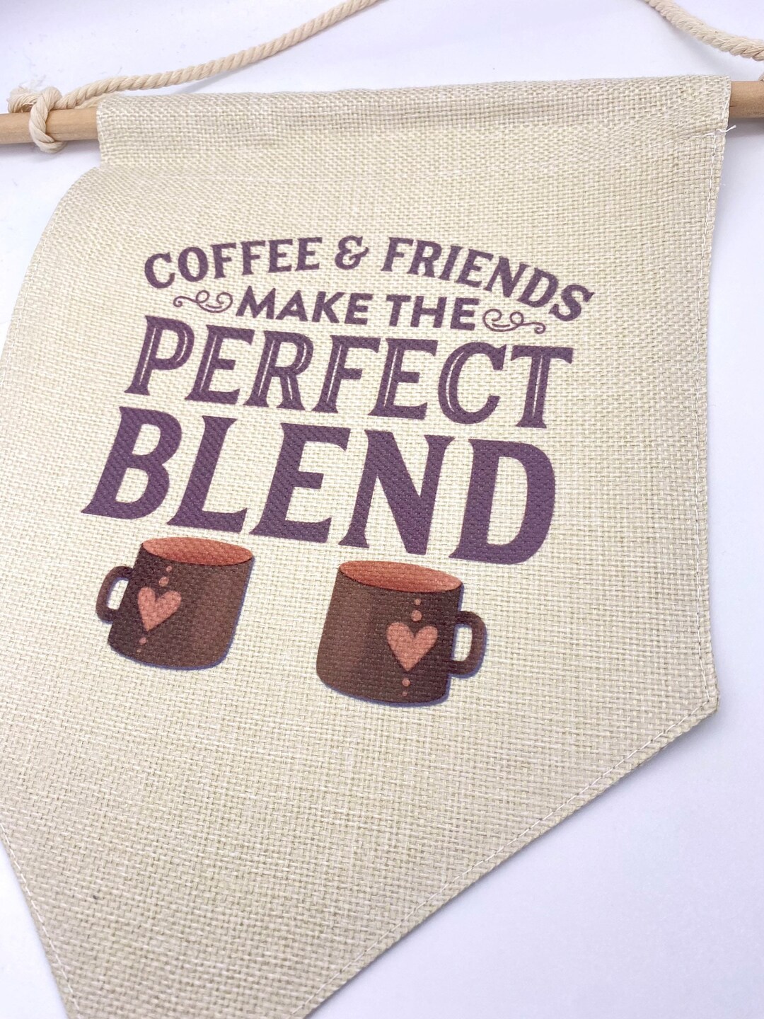 Coffee & Friends Pennant Wall Hanging. Coffee Lovers Gift Banner Home ...