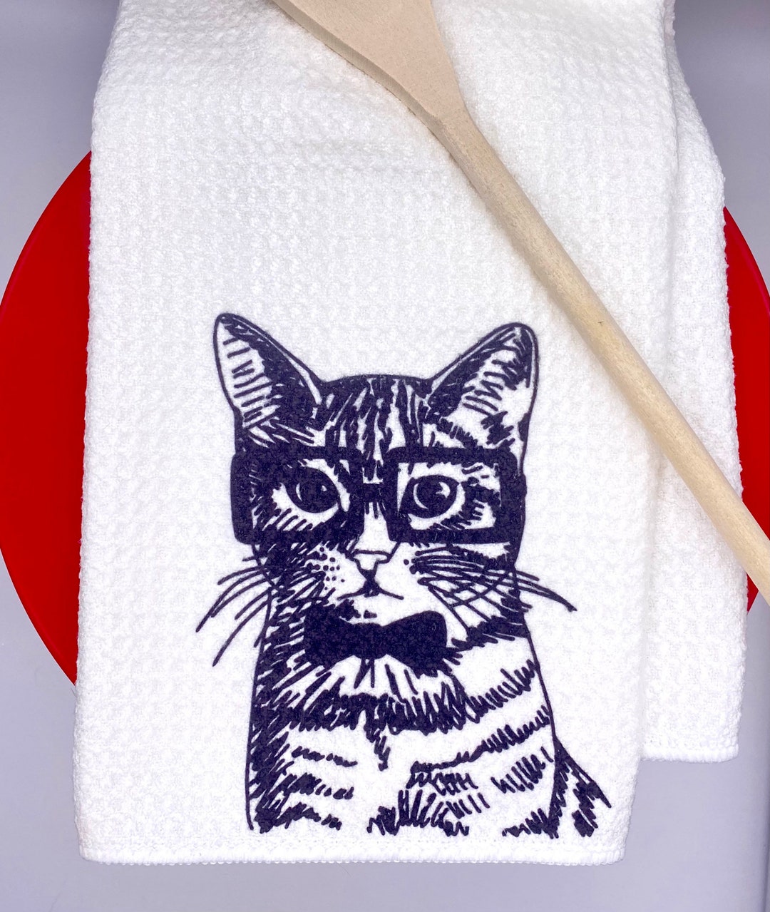 Cat Kitchen Towel. Cat Kitchen Decor. Kitty Kitchen Tea Towel. Cat ...