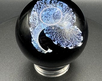 Blue Borosilicate Twisted Dichroic Glass Marble 1.7" Handmade - Etsy