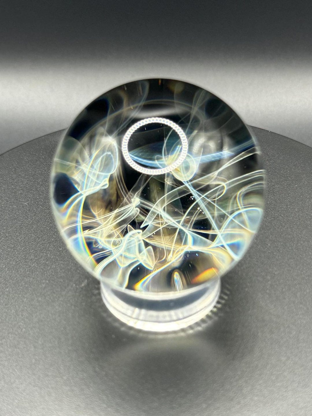 Borosilicate Silver Fumed Glass Marble 1.6" Handmade - Etsy