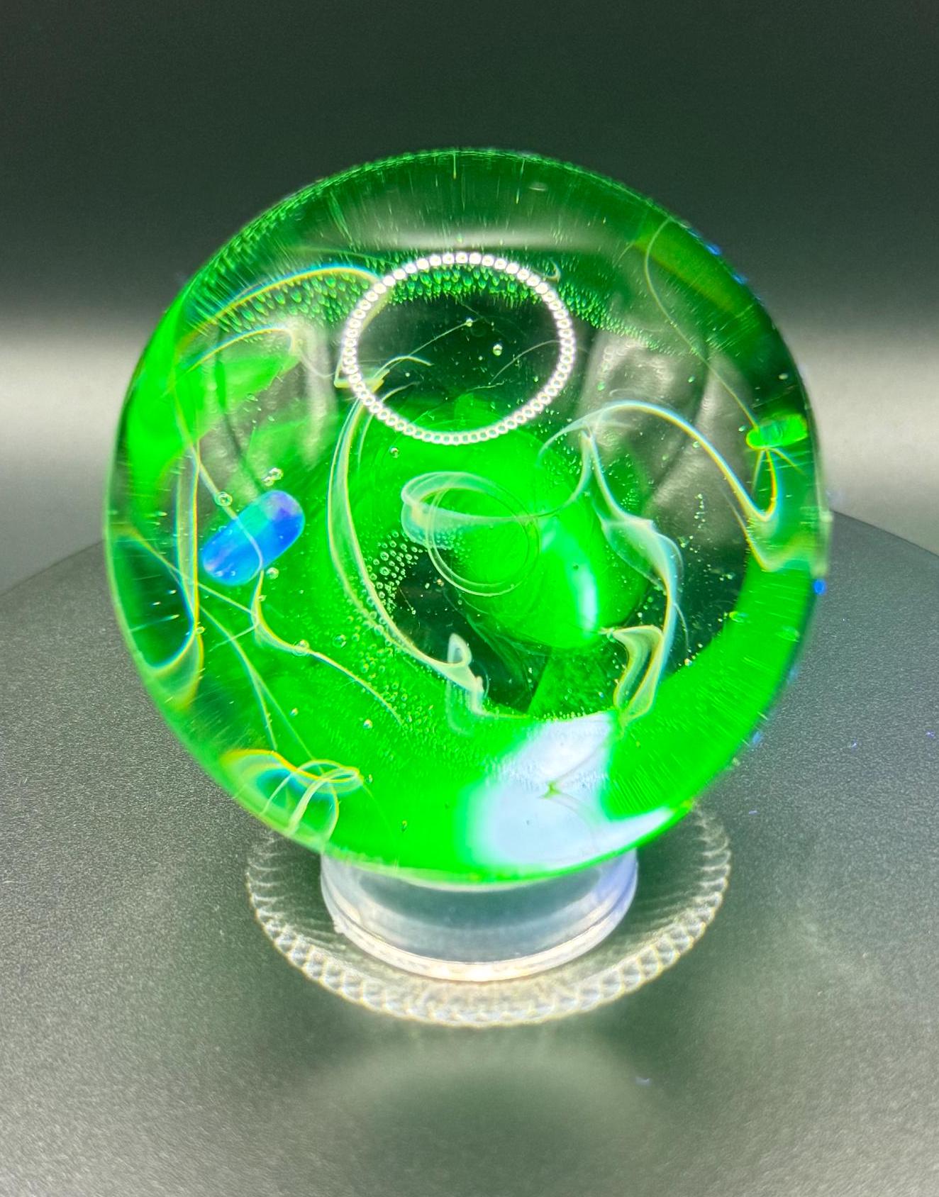 Silver Fumed Borosilicate Glass Art Marble With and Opal and Uranium ...