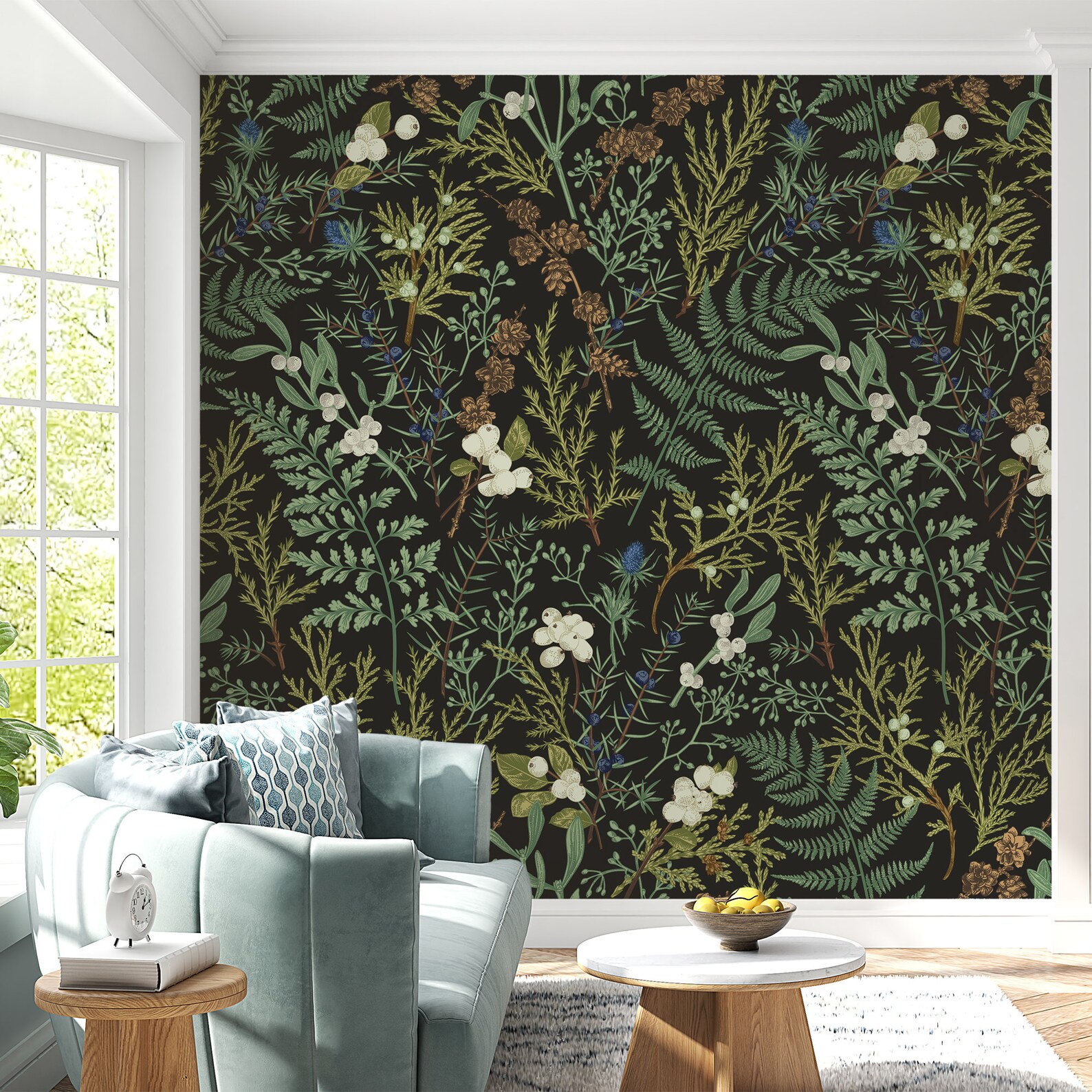 Black Floral Peel and Stick Wallpaper Floral Removable - Etsy