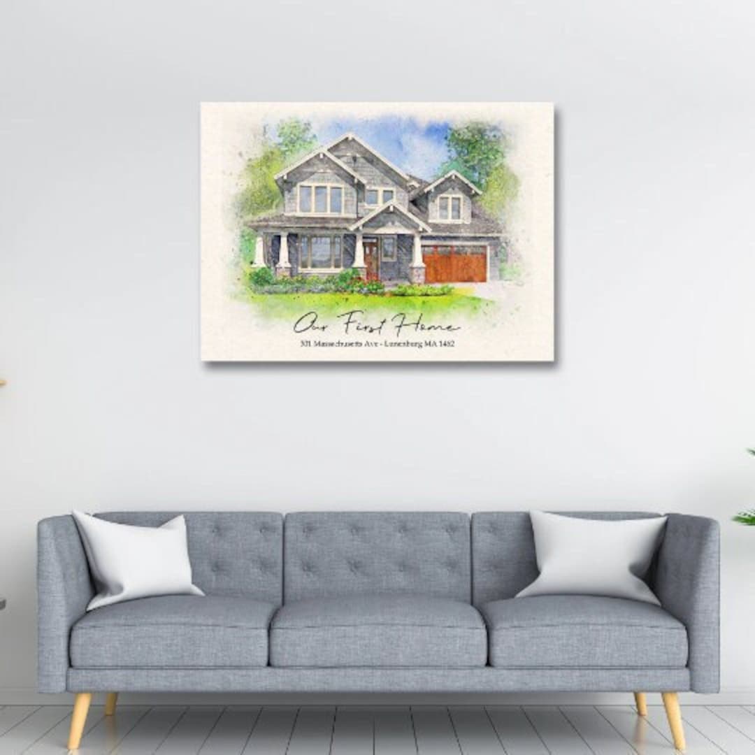 Housewarming Gift, Photo Into House Illustration, Customized First Home ...