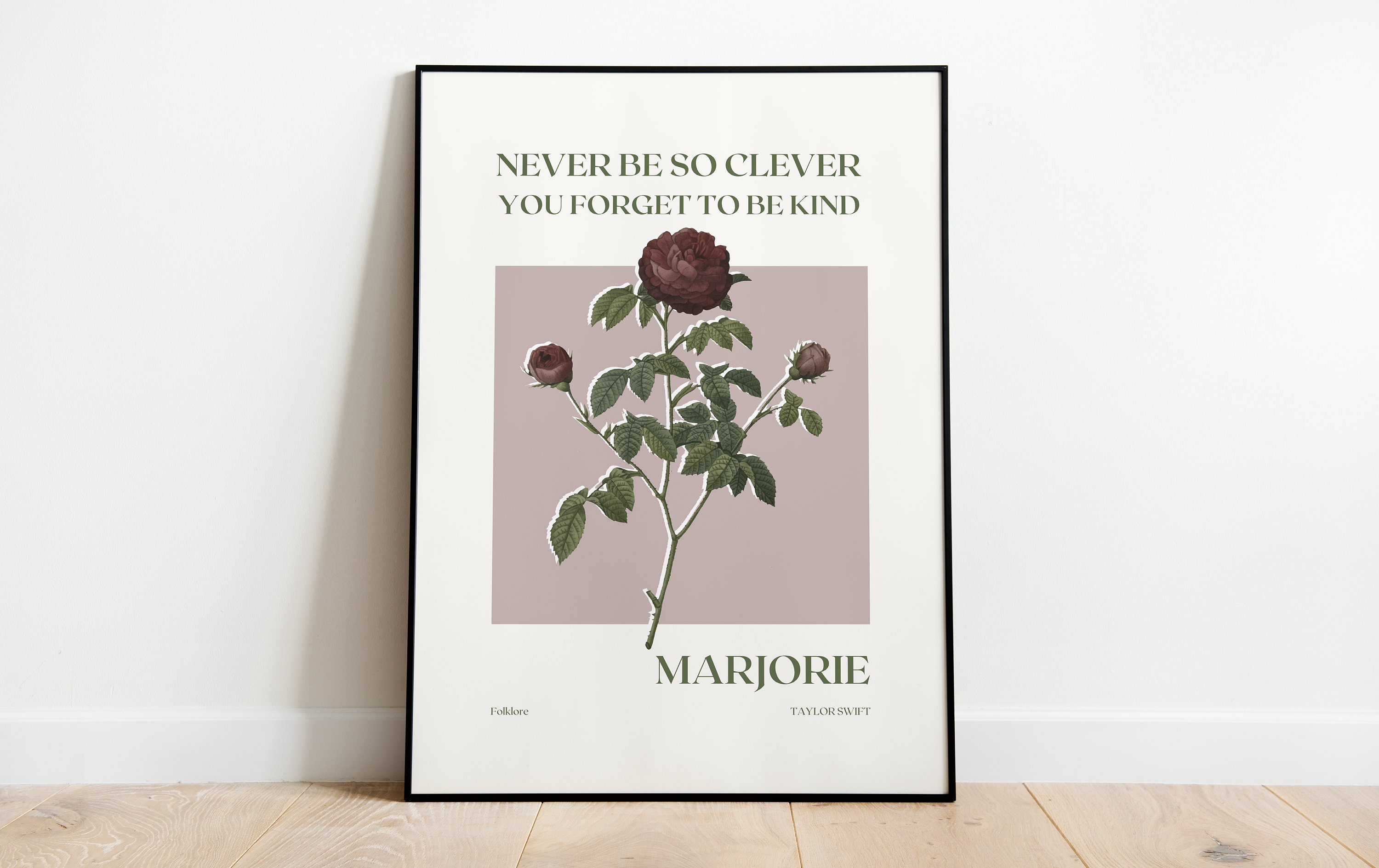 Vintage Botanical Marjorie Clever and Kind, Tay Tay Flower Print | Tay ...