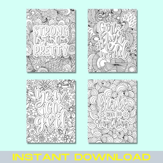 Female Empowerment Quotes Coloring Pages Adult Coloring Pages - Etsy ...