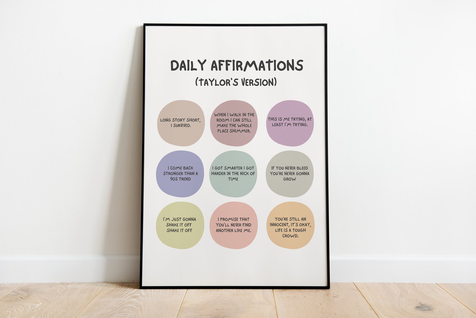 Daily AFFIRMATIONS in Tay Tay Lyrics: Inspiring Earthy Poster | Digital ...