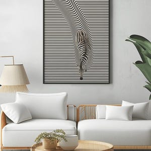 Captivating Zebra Optical Illusion Art Print - Mesmerizing Black ...