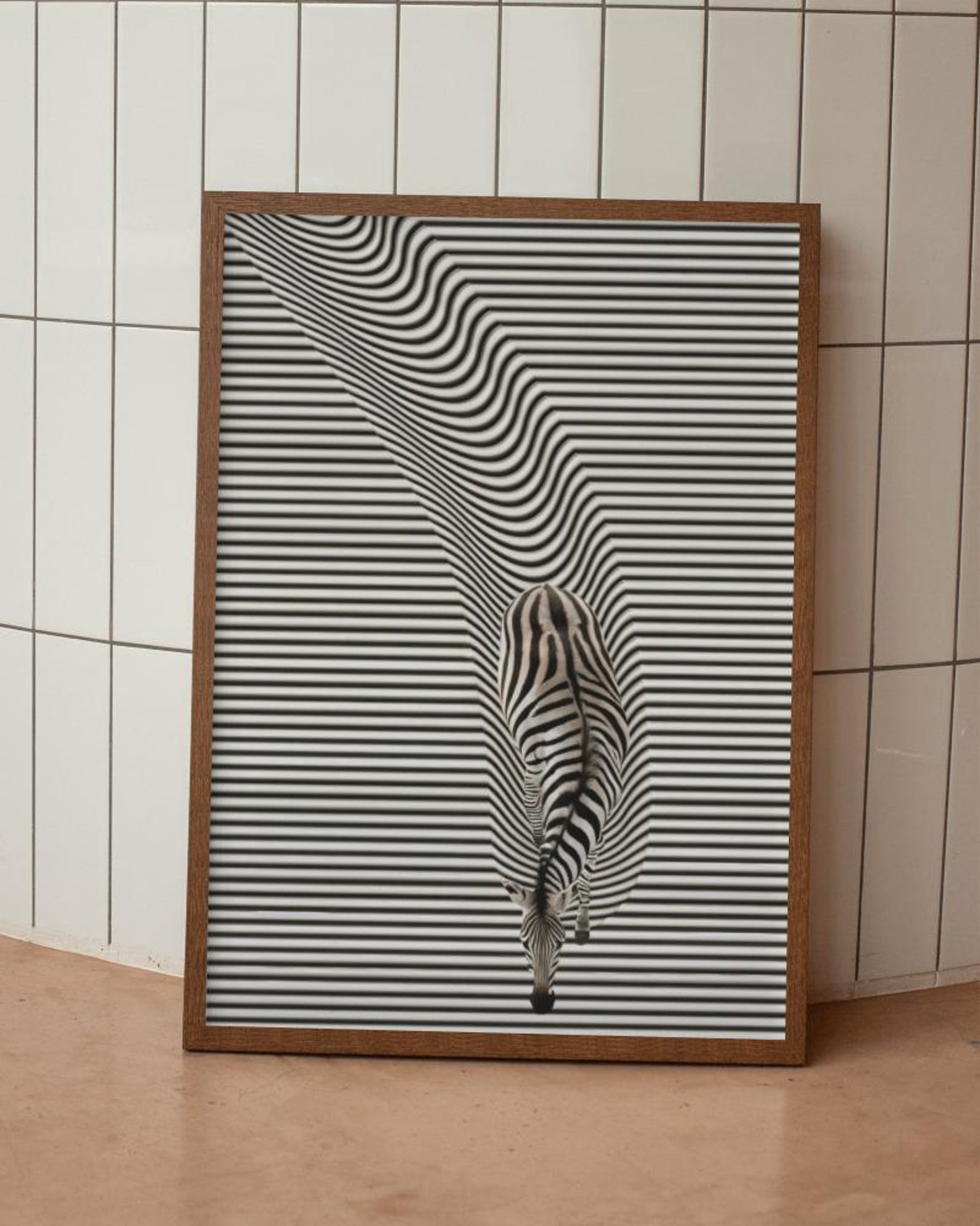 Captivating Zebra Optical Illusion Art Print Mesmerizing Black & White ...