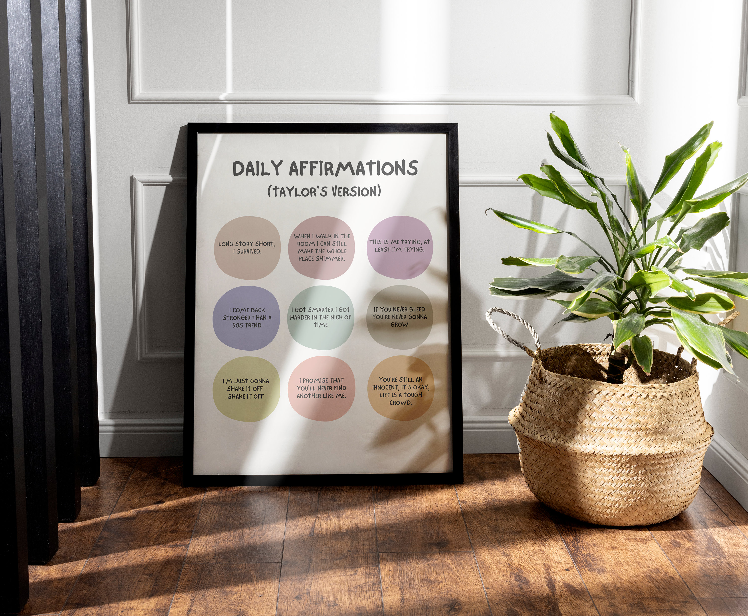 Daily AFFIRMATIONS in Tay Tay Lyrics: Inspiring Earthy Poster Digital ...