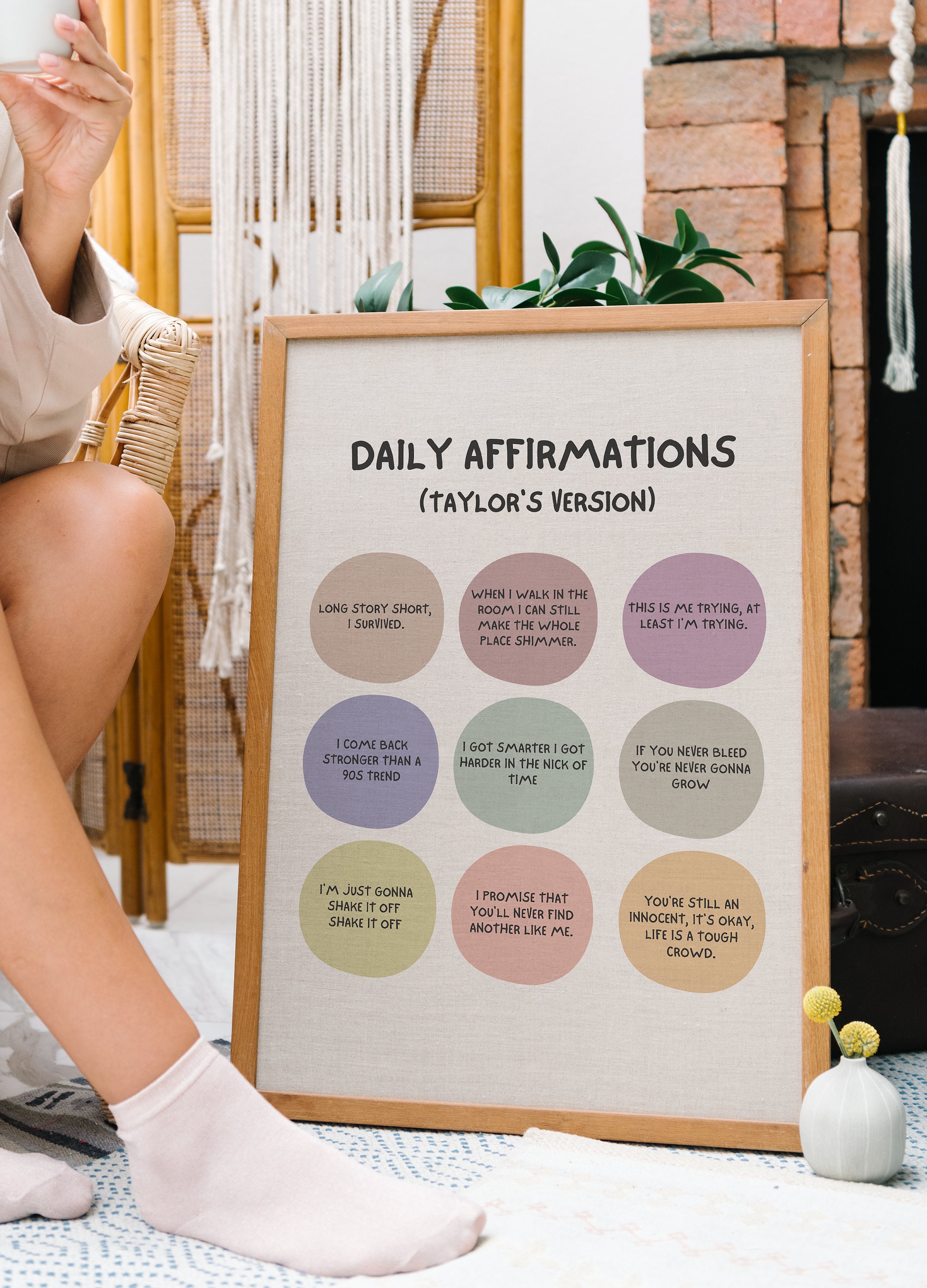 Daily AFFIRMATIONS in Tay Tay Lyrics: Inspiring Earthy Poster Digital ...