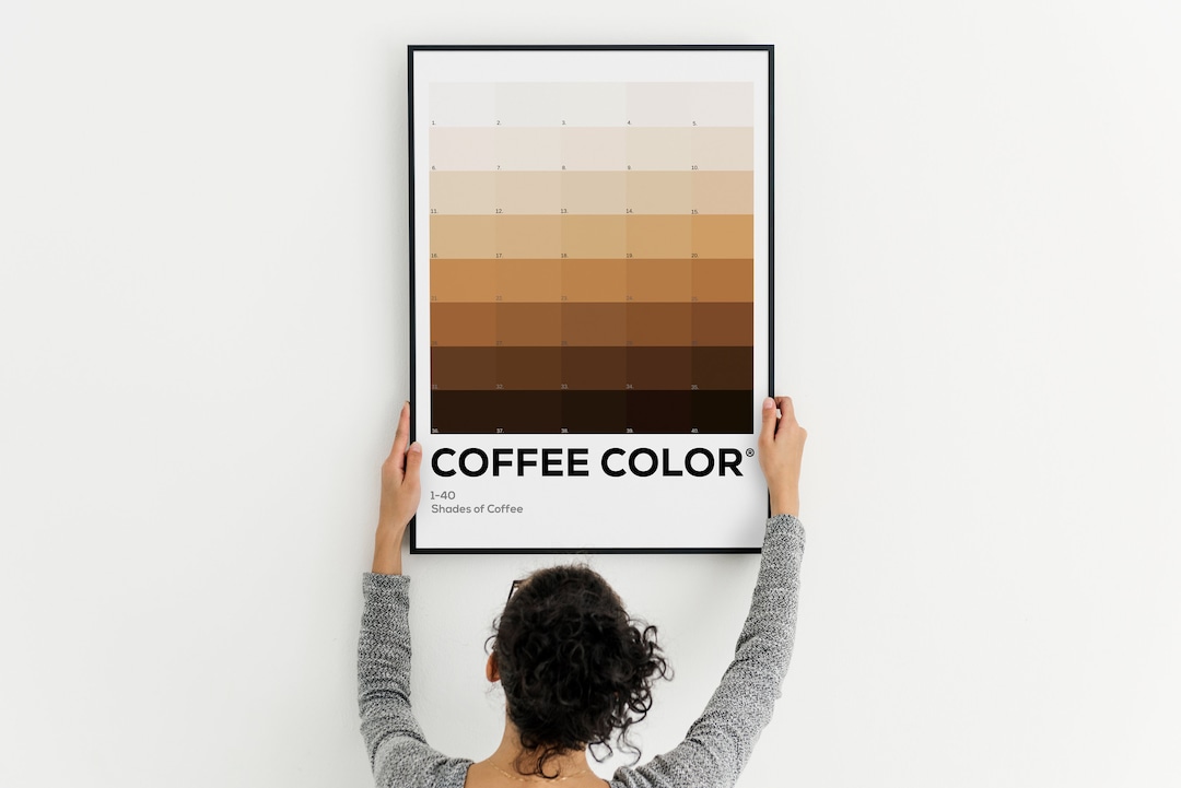 Coffee Color Chart | Pantone Style Coffee Lover Print | Coffee Themed ...