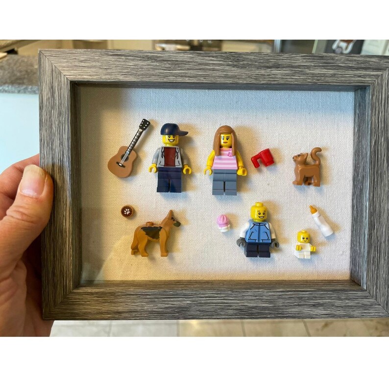Personalized mini me minifigure frame | Etsy