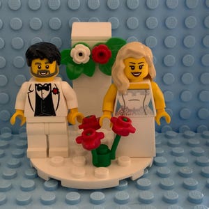 Personalized Minifigure Cake Topper / Wedding Bride & Groom - Etsy