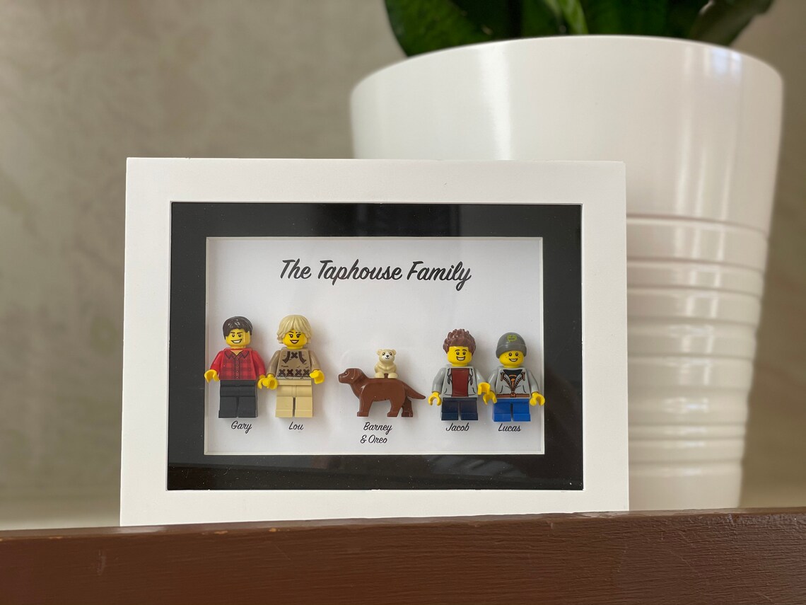 Personalized mini me minifigure frame | Etsy