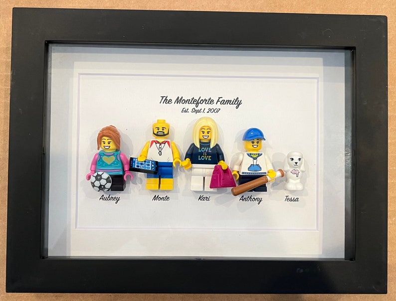 Personalized Mini Me Minifigure Frame. for up to 5 Figures. - Etsy