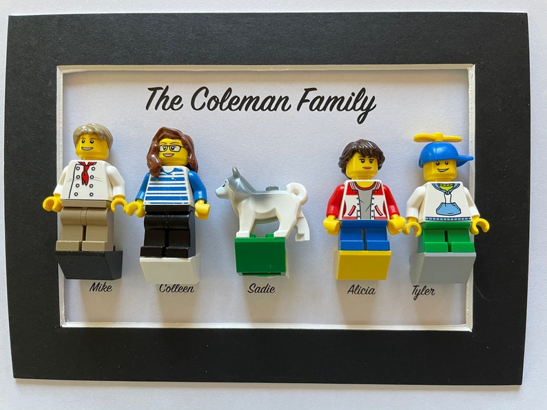 Personalized mini me minifigure frame | Etsy