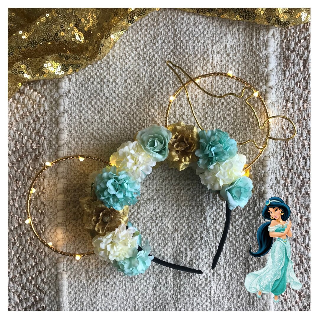 THIS BLUE DREAM Ears - Jasmine Inspired Disney Headband - Jasmine ...
