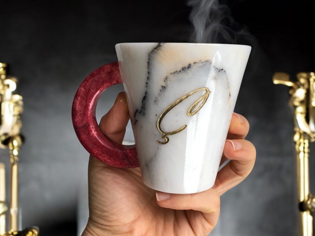 Personalized Marble Coffee Mug: Handmade Engraved Espresso Cup - Etsy