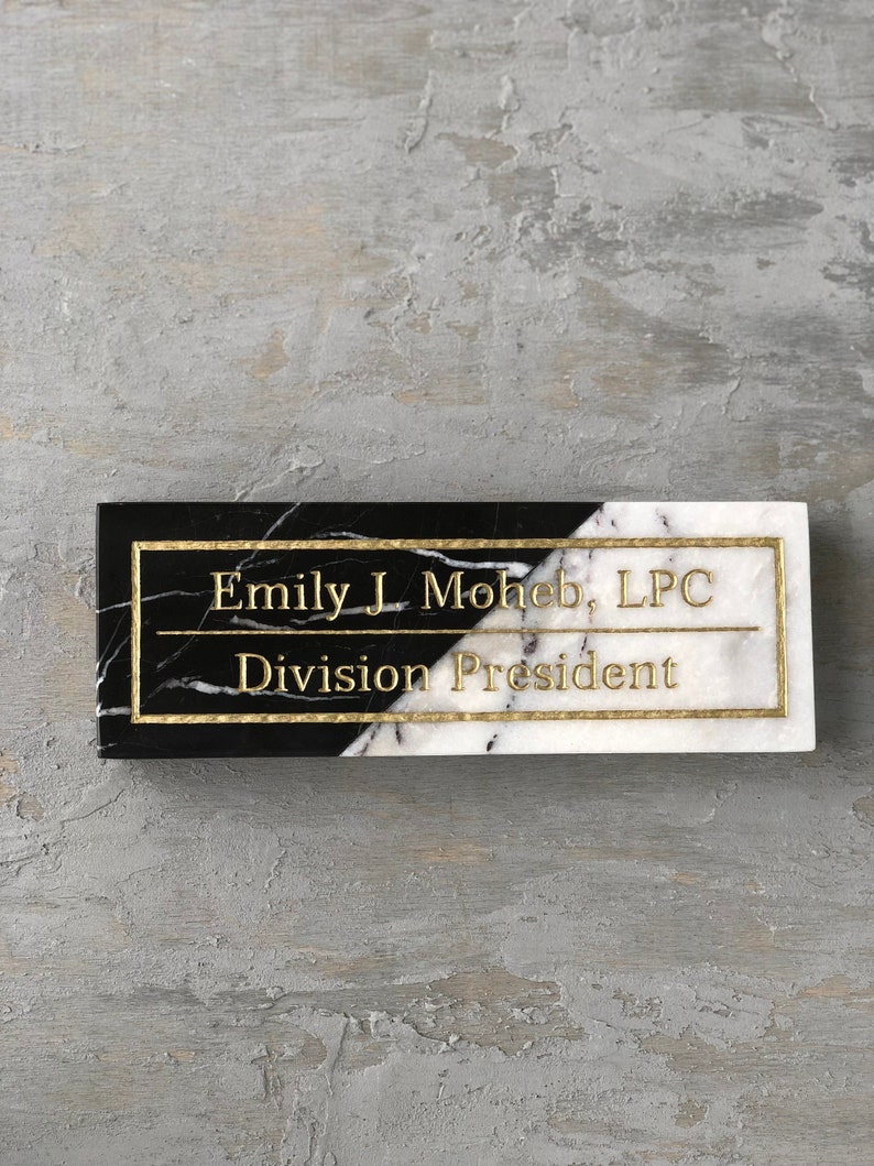 Personalized Marble Desk Name Plate Handmade Custom Marble - Etsy
