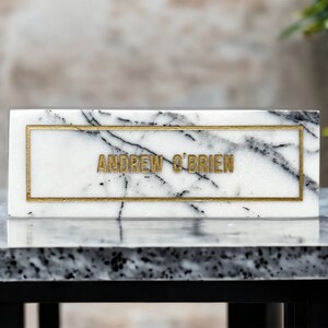 Personalized Handmade Marble Desk Name Plate Desknameplate - Etsy