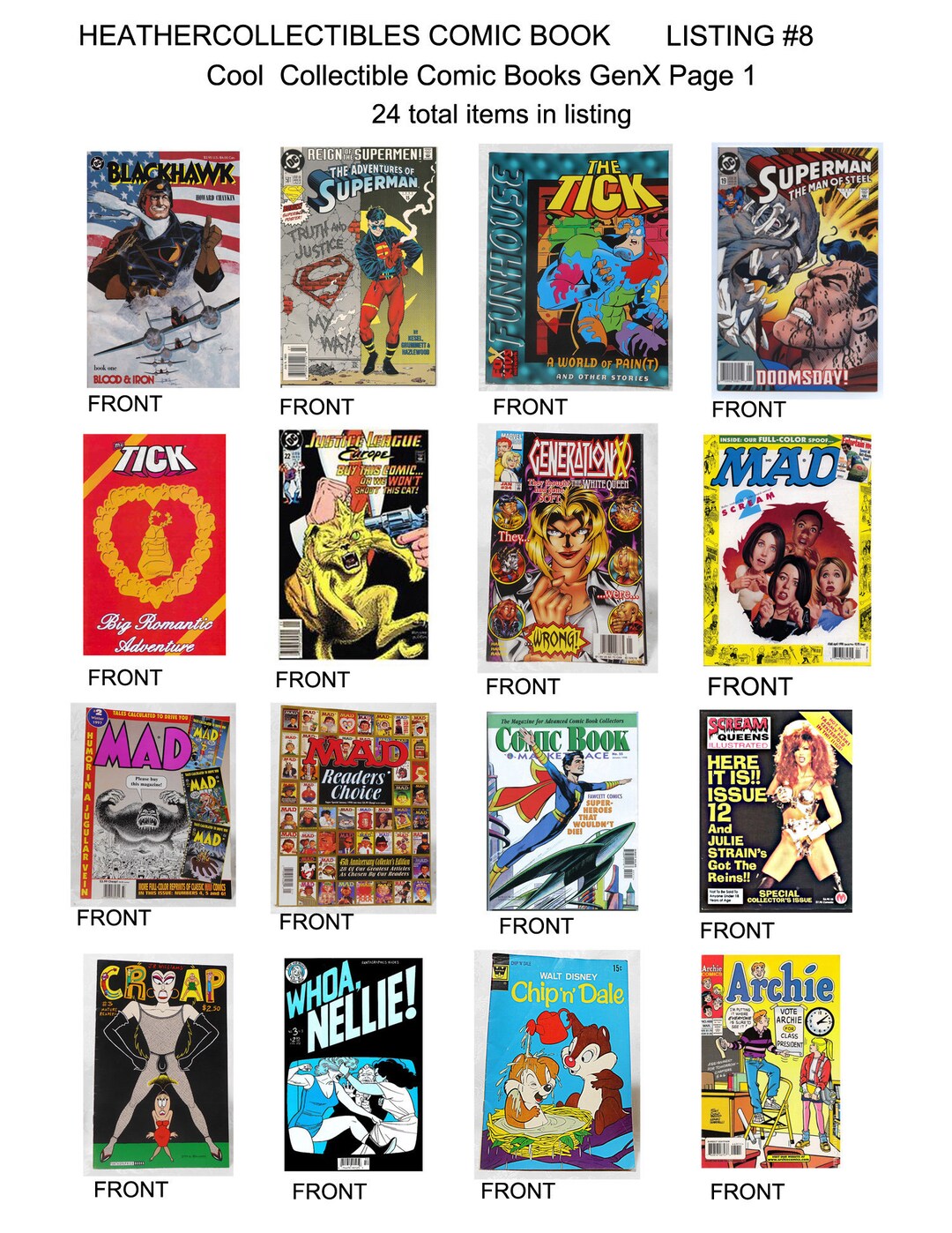 Vintage Gen X Comic Books,childhood Memories ,lot of 24 Items, Mad ...