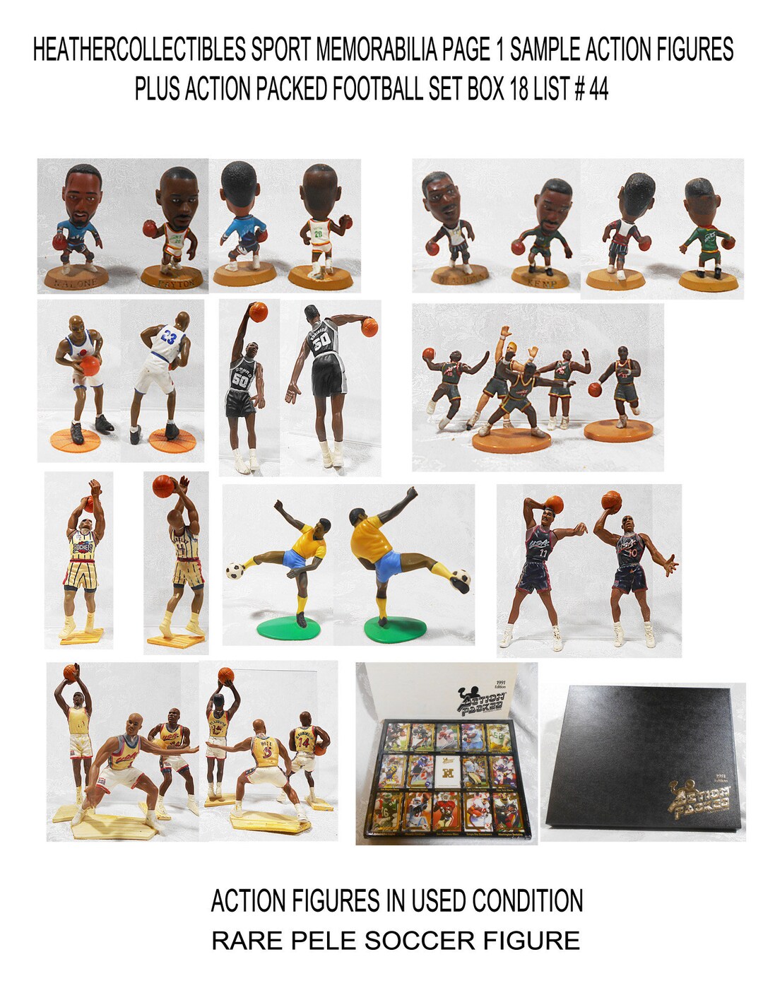 Vintage Action Sport Figures , Action Packed Football, Olympics ...