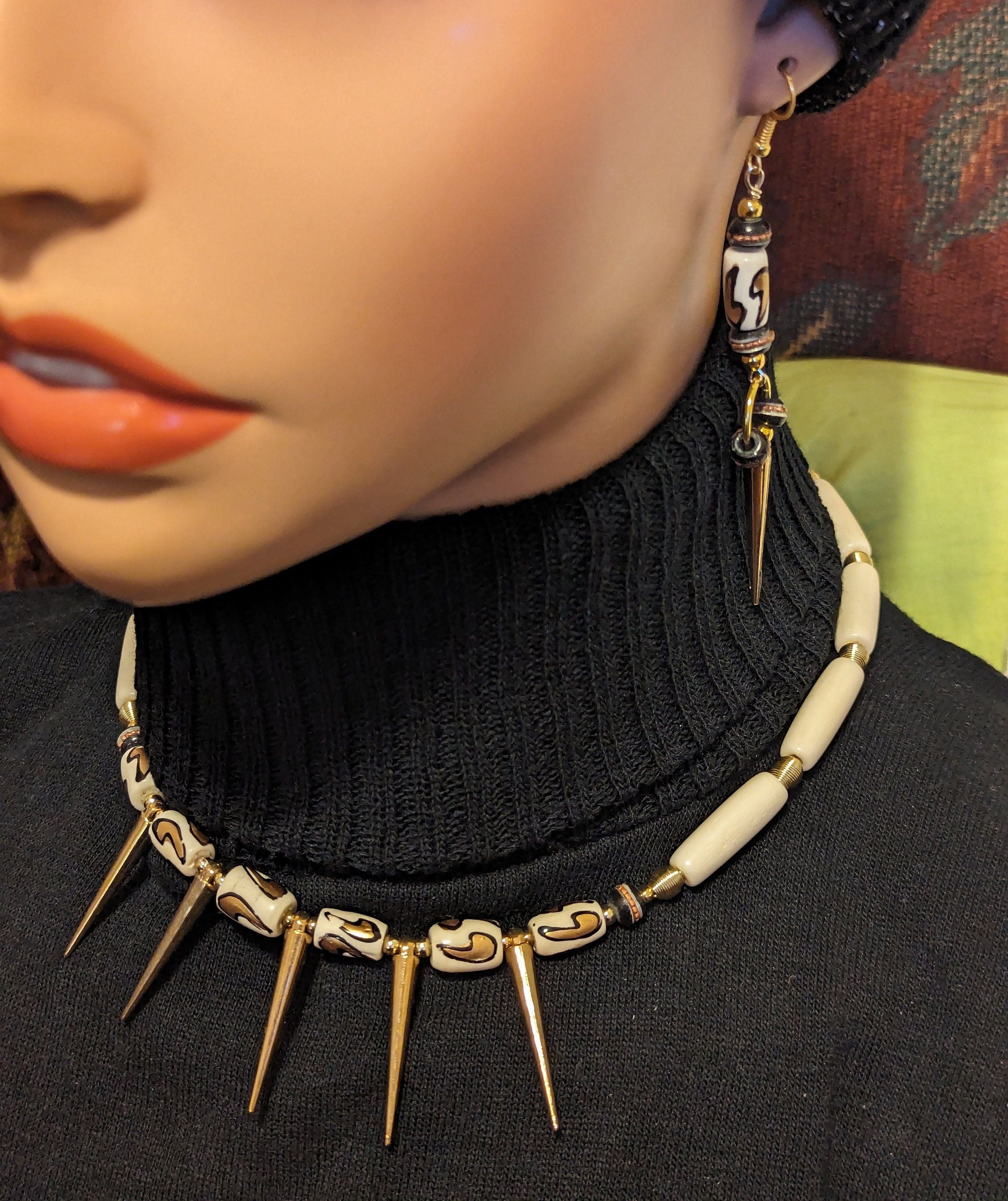 Spiked Bone Choker Set - Etsy