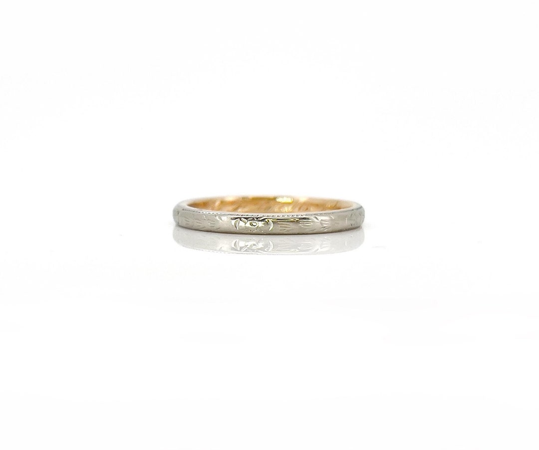 JR Wood Two Tone Eternity Ring, "r.j to M.v," 14K, Size 8 - Etsy
