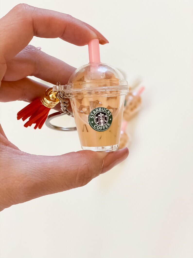 Mini Coffee Keychain //inspired Drink Keychain// Pink Drink - Etsy
