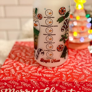 Christmas Beer Can Glass// 18 Oz Frosted Can Glass// Christmas Cup ...