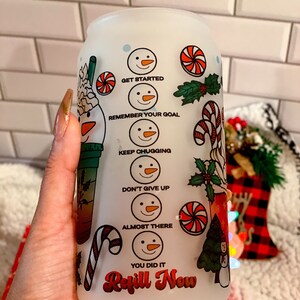 Christmas Beer Can Glass// 18 Oz Frosted Can Glass// Christmas Cup ...