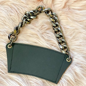 Coffee Purse// Cup Holder// Coffee Leather Holder and Chain// Coffee ...
